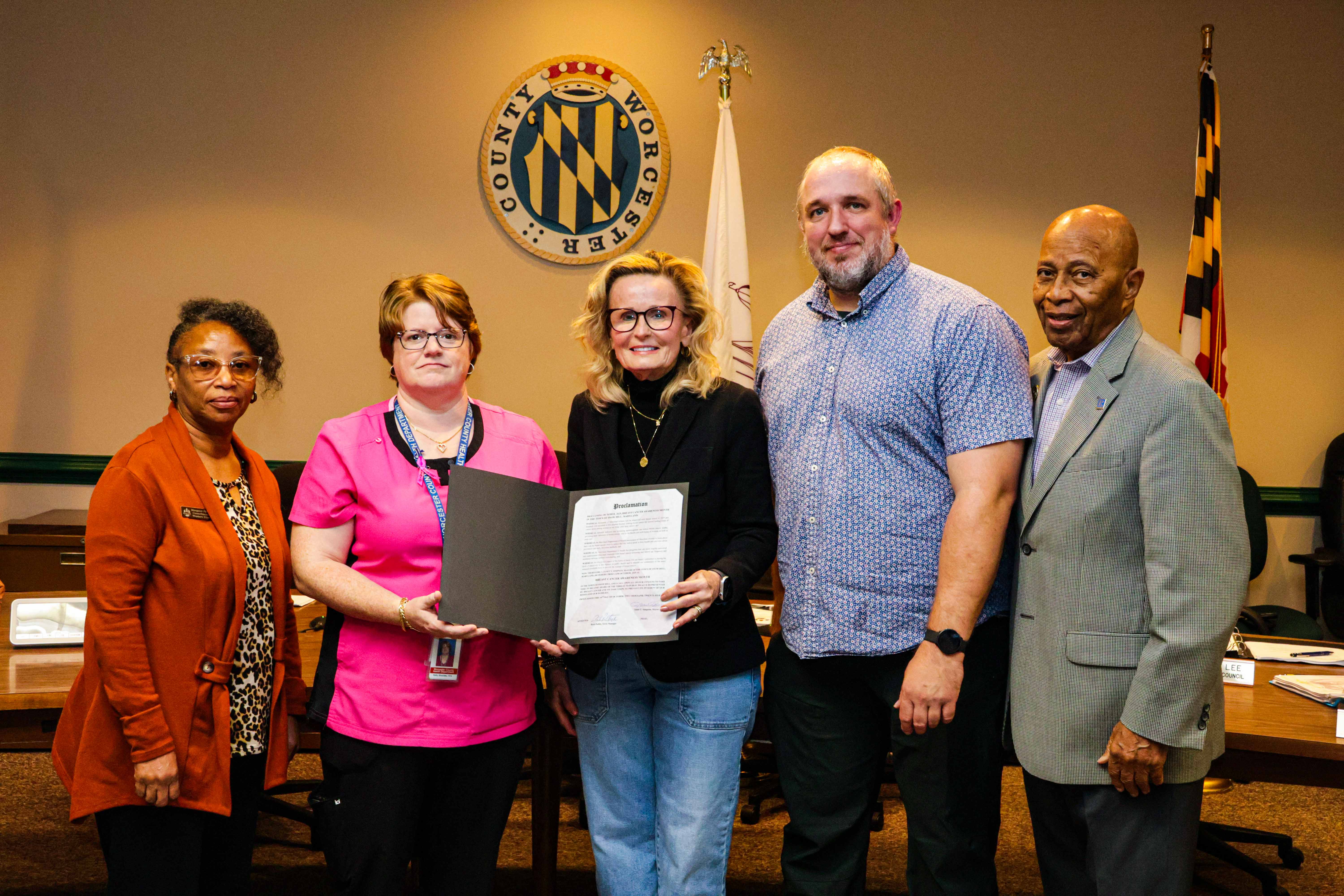Mayor and Town Council Deliver Proclamation on Breast Cancer Awareness ...